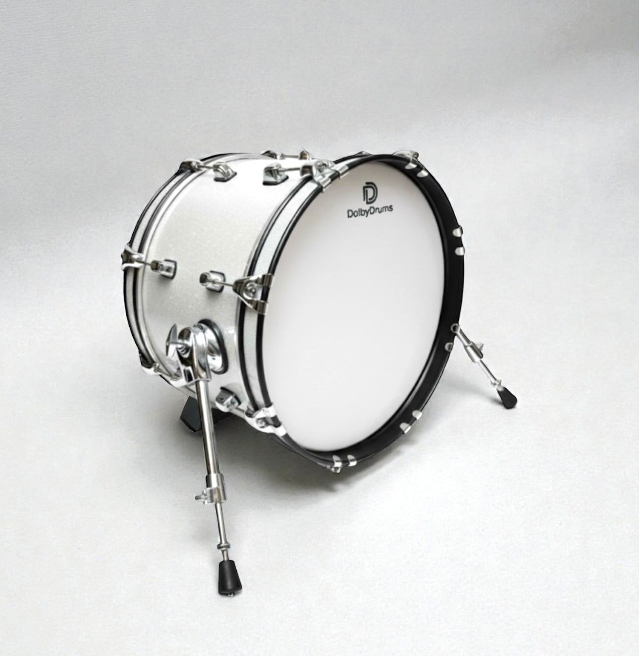 Dolby 16” x 10” Electronic Kick Drum White w Silver Sparkle Bass for R ...